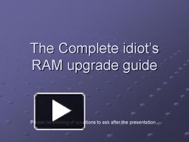 PPT – The Complete idiot PowerPoint presentation | free to download ...