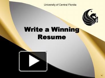 PPT – Write a Winning Resume PowerPoint presentation | free to view ...