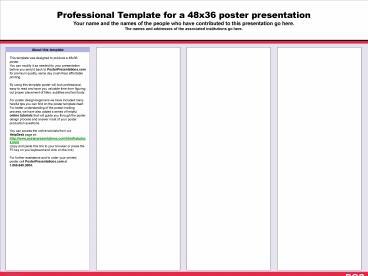 PPT – 48x36 Poster Template PowerPoint presentation | free to download ...