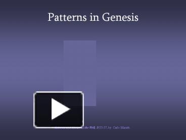 Patterns in Genesis presentation | free to download
