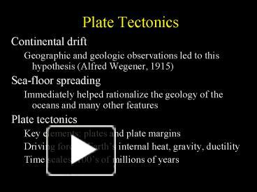 PPT – Plate Tectonics PowerPoint presentation | free to download - id ...