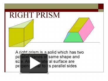 PPT – RIGHT PRISM PowerPoint presentation | free to download - id ...
