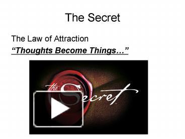 The Secret presentation | free to view