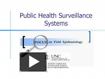 Public Health Surveillance Systems presentation | free to view