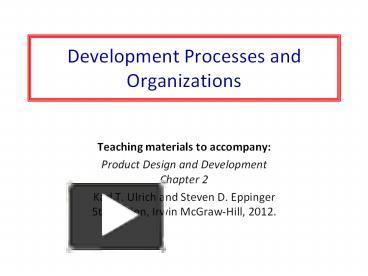 Development Processes and Organizations presentation | free to download