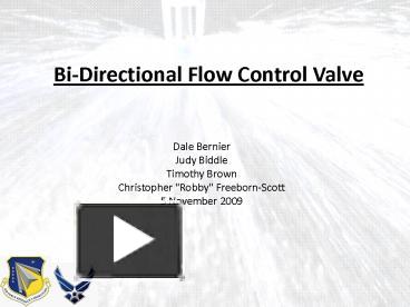 PPT – Bi-Directional Flow Control Valve PowerPoint presentation | free ...
