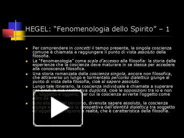 HEGEL: presentation | free to view
