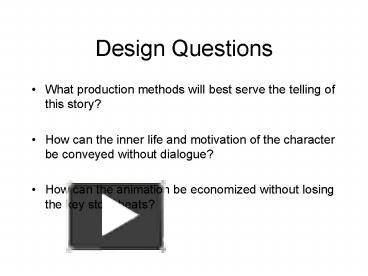 Design Questions presentation | free to view