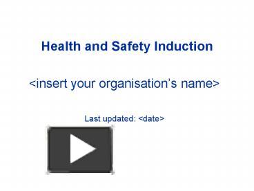 Health and Safety Induction presentation | free to view