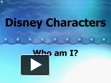 Disney Characters presentation | free to view