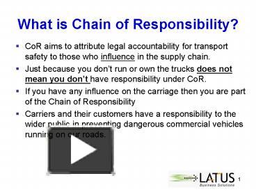 What is Chain of Responsibility presentation | free to view