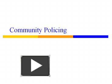 Community Policing presentation | free to download