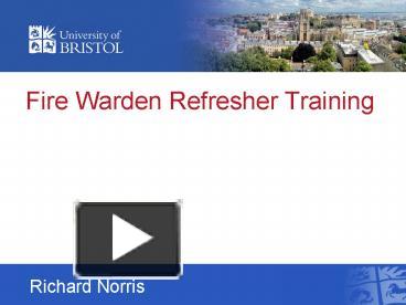 Fire Warden Refresher Training presentation | free to view