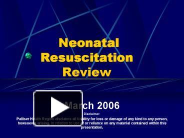 PPT – Neonatal Resuscitation Review PowerPoint presentation | free to ...