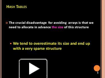 PPT – Hash Tables PowerPoint presentation | free to view - id: 43b7d9-NjJlY