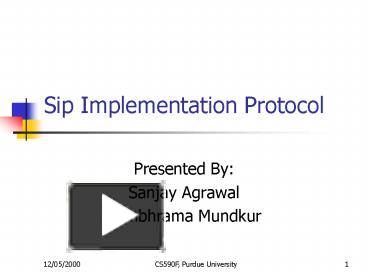 PPT – Sip Implementation Protocol PowerPoint presentation | free to ...