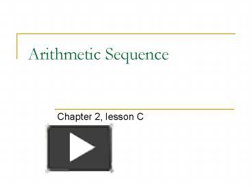 PPT – Arithmetic Sequence PowerPoint presentation | free to download ...