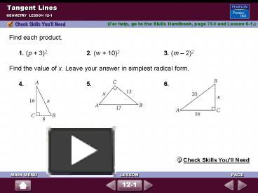 PPT – Tangent Lines PowerPoint presentation | free to view - id: 43bcb ...