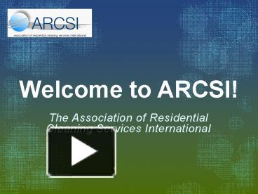 Welcome to ARCSI! presentation | free to download