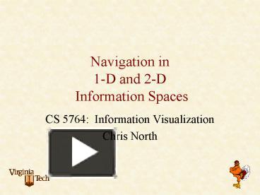 PPT – Navigation in 1D and 2D Information Spaces PowerPoint ...
