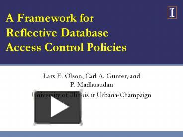 PPT – A Framework for Reflective Database Access Control Policies ...