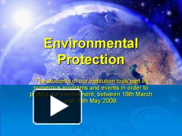 Environmental Protection presentation | free to view