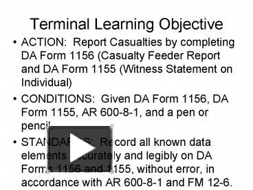 PPT – Terminal Learning Objective PowerPoint presentation | free to ...
