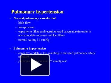 Pulmonary hypertension presentation | free to download