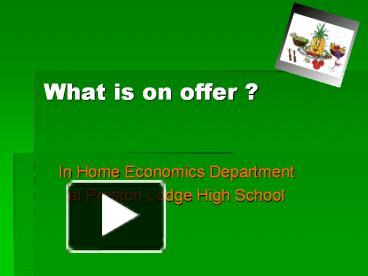What is on offer ? presentation | free to download