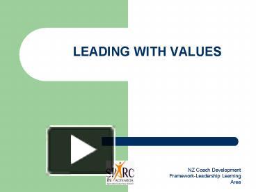 LEADING WITH VALUES presentation | free to view