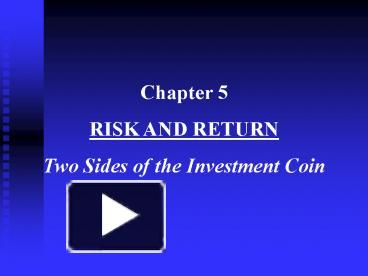 RISK AND RETURN presentation | free to download