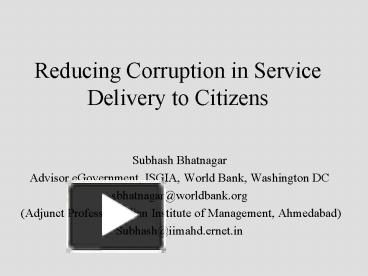 Reducing Corruption in Service Delivery to Citizens presentation | free ...