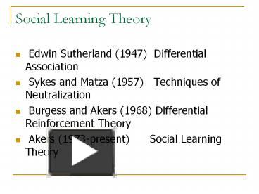 Social Learning Theory presentation | free to download