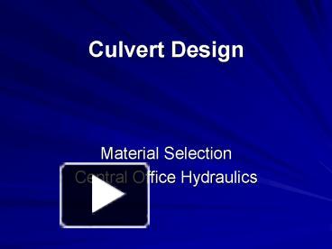 Culvert Design presentation | free to download