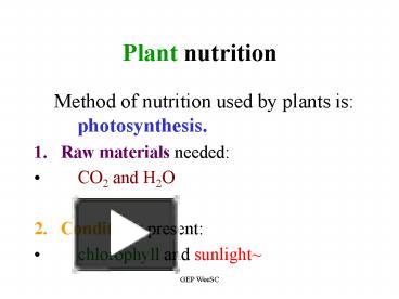 Plant nutrition presentation | free to view