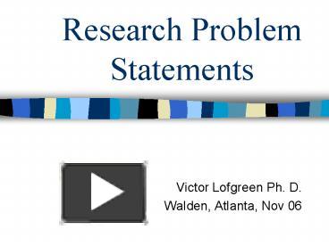 Research Problem Statements presentation | free to view