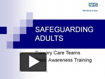 SAFEGUARDING ADULTS presentation | free to download