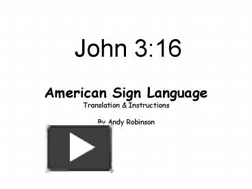 American Sign Language presentation | free to view