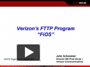 PPT – Verizon PowerPoint presentation | free to view - id: 44502-MDlhN