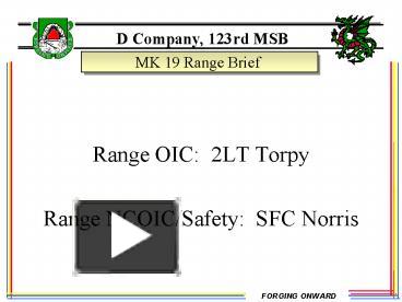 MK 19 Range Brief presentation | free to view