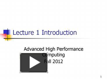 Lecture 1 Introduction presentation | free to download