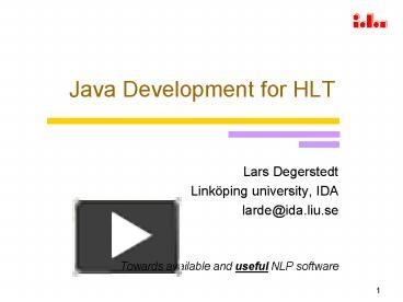 PPT – Java Development for HLT PowerPoint presentation | free to view ...