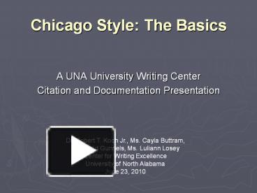 Chicago Style: The Basics presentation | free to download
