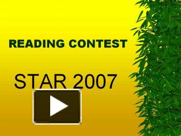 READING CONTEST presentation | free to download