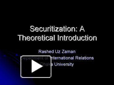 Securitization: A Theoretical Introduction presentation | free to view
