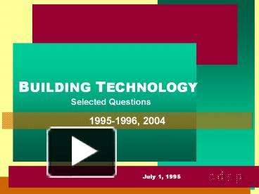 BUILDING TECHNOLOGY presentation | free to download