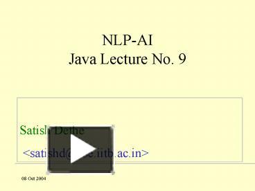 PPT – NLP-AI Java Lecture No. 9 PowerPoint presentation | free to ...