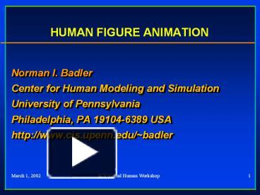 HUMAN FIGURE ANIMATION presentation | free to view