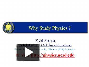 Why Study Physics ? presentation | free to download