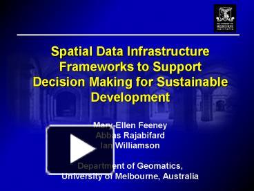 PPT – Spatial Data Infrastructure Frameworks to Support PowerPoint ...